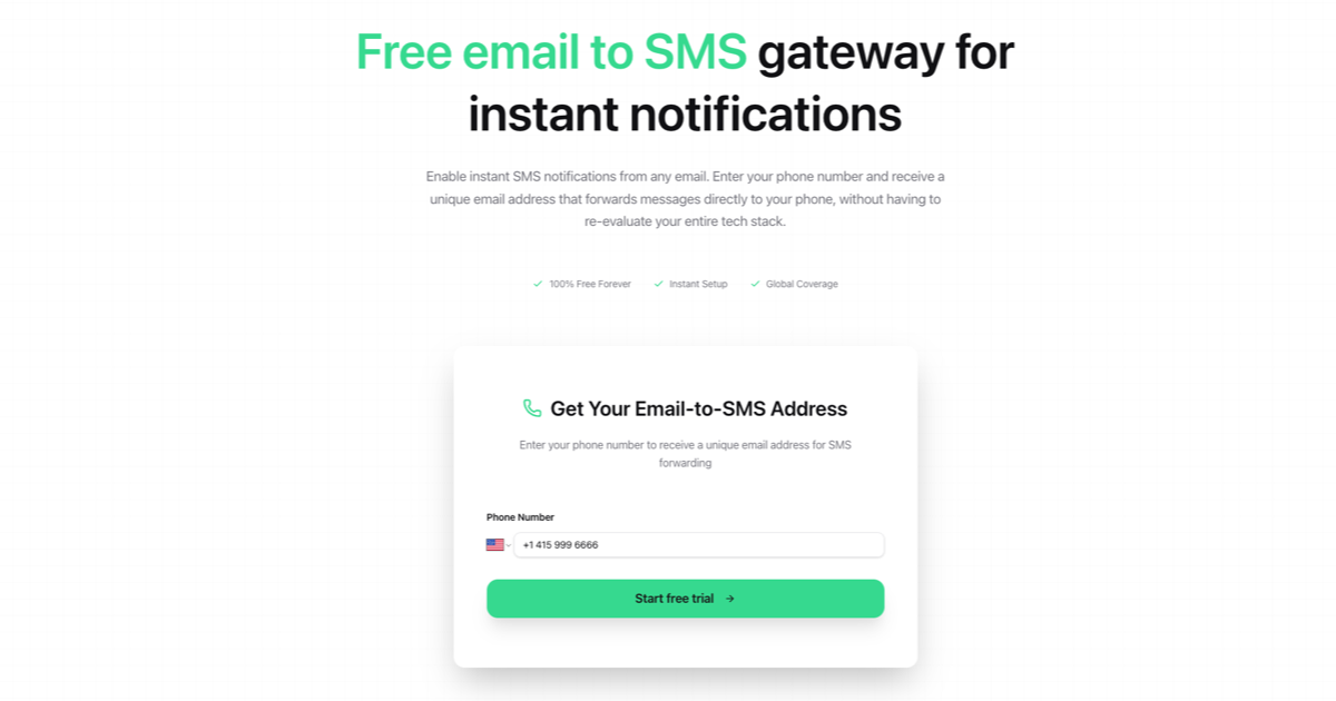 Free Email to SMS Gateway | Send Email to Phone Number